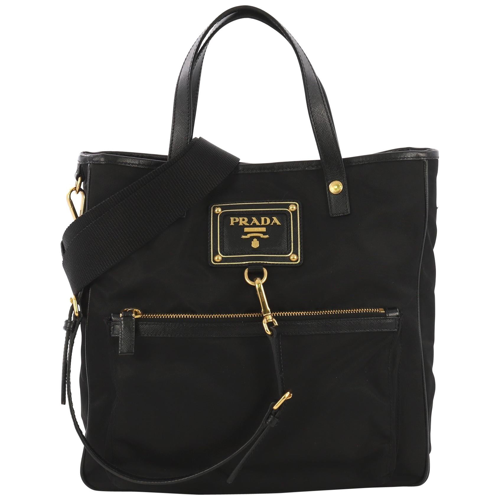 Prada Front Pocket Zip Tote Tessuto Medium at 1stDibs