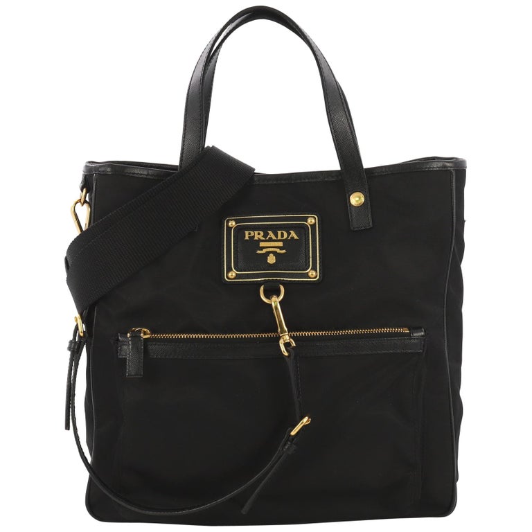 Prada Front Pocket Zip Tote Tessuto Medium at 1stDibs