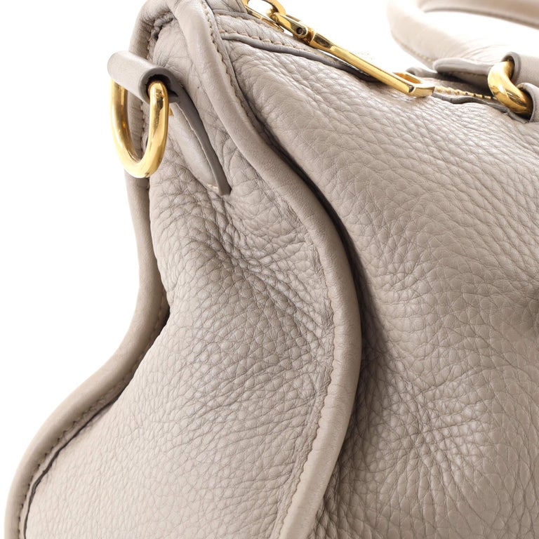 Prada Front Zip Convertible Satchel Vitello Phenix Medium For Sale at ...