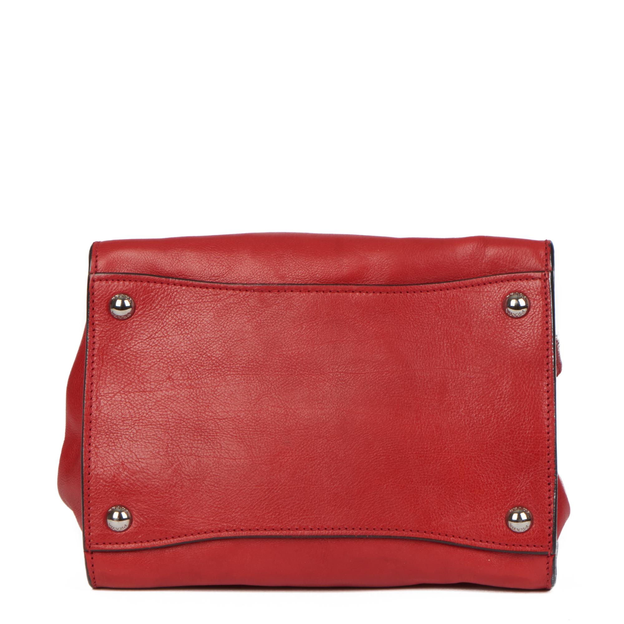 Prada FUOCO GLACE CALFSKIN LEATHER TWIN POCKET DOUBLE HANDLE TOTE For ...