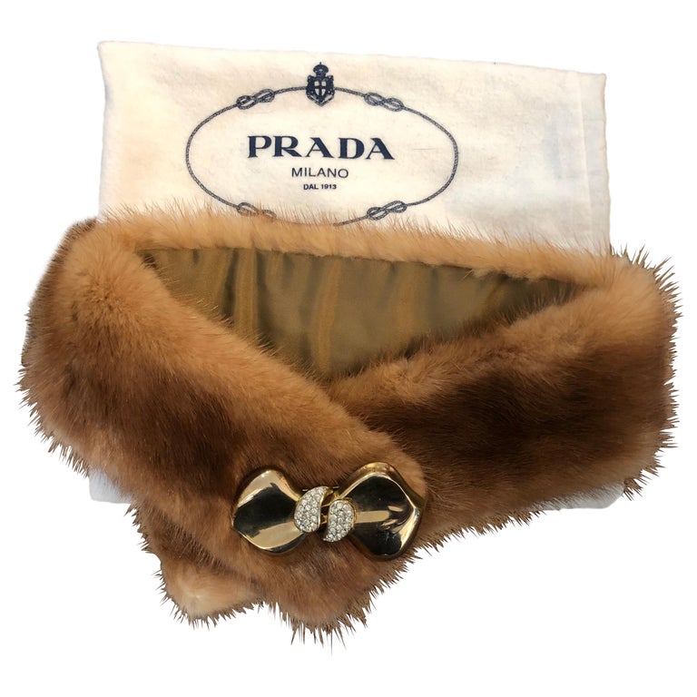 Prada Fur Collar w/Dust Bag For Sale at 1stDibs