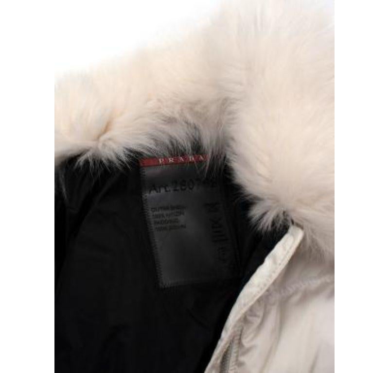 Prada Fur Trim Puffer Coat For Sale at 1stDibs