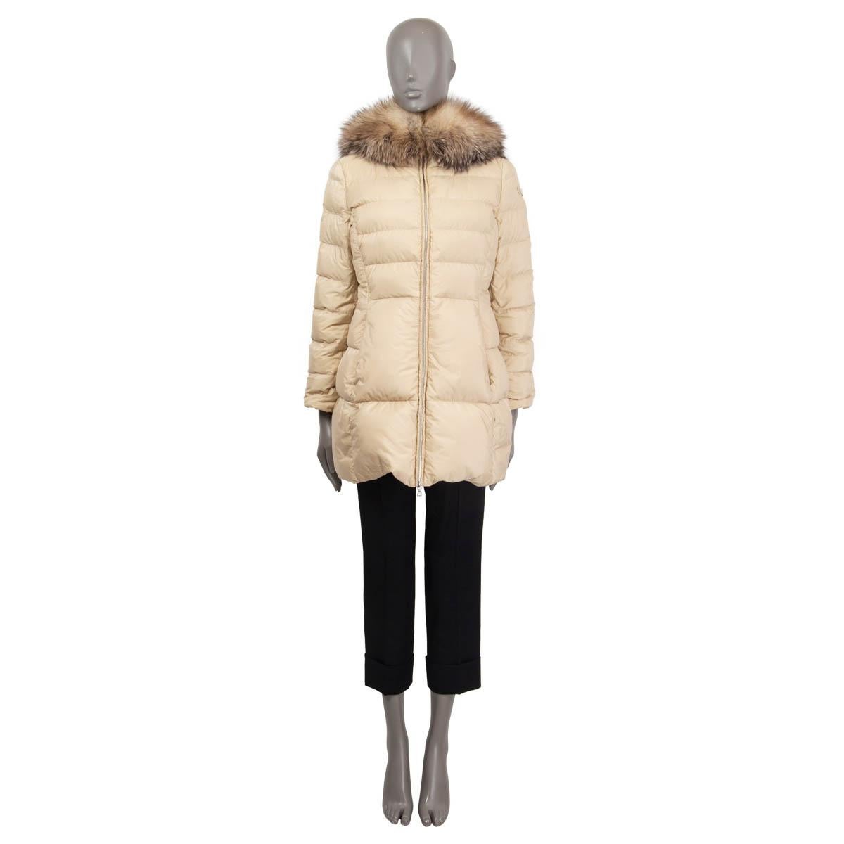 PRADA gold nylon FUR TRIM DOWN PUFFER PARKA Coat Jacket 44 L at 1stDibs ...