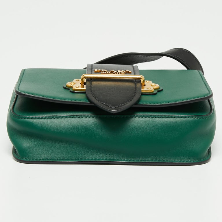 Prada Green/Black Leather Cahier Belt Bag at 1stDibs