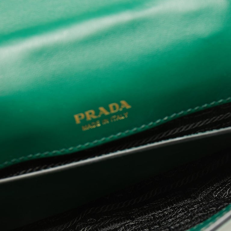 Prada Green/Black Leather Cahier Belt Bag at 1stDibs