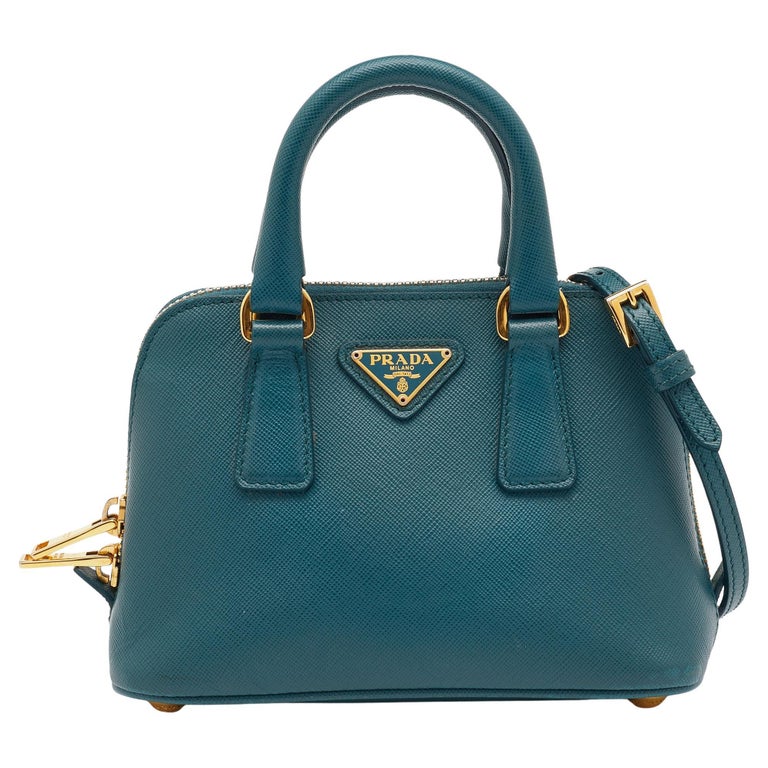 Prada Green Saffiano Leather Mini Promenade Satchel For Sale at 1stDibs