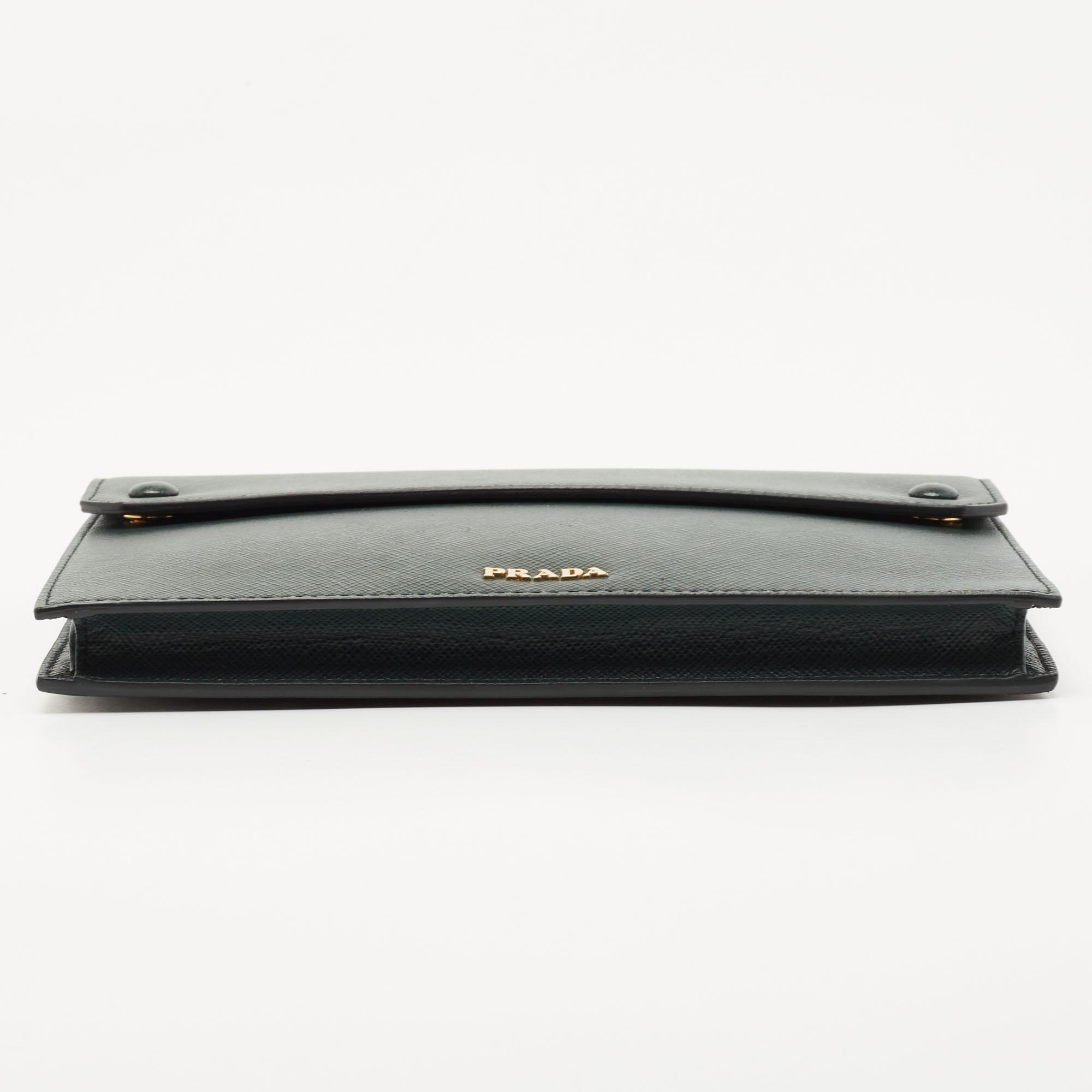 Prada Green Saffiano Leather Smartphone Case For Sale at 1stDibs