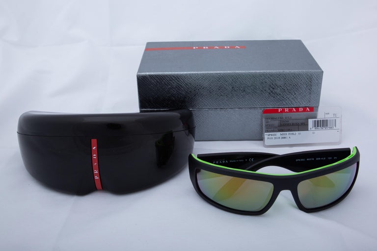 Prada Green Tented Linea Rossa Active Sunglasses Sps02u For Sale At