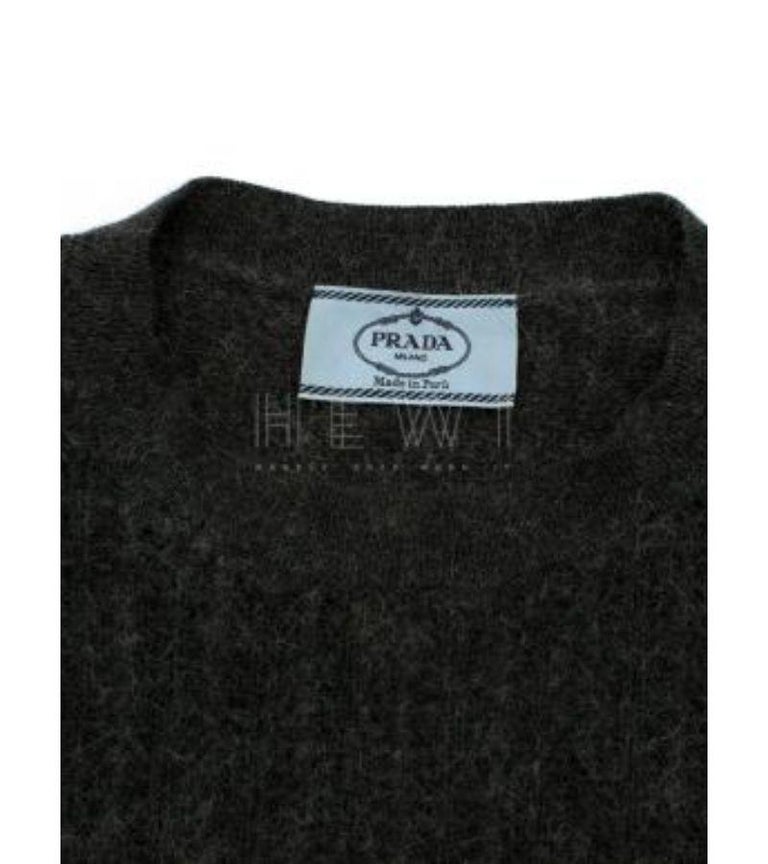 Prada Grey knit short sleeve top For Sale at 1stDibs