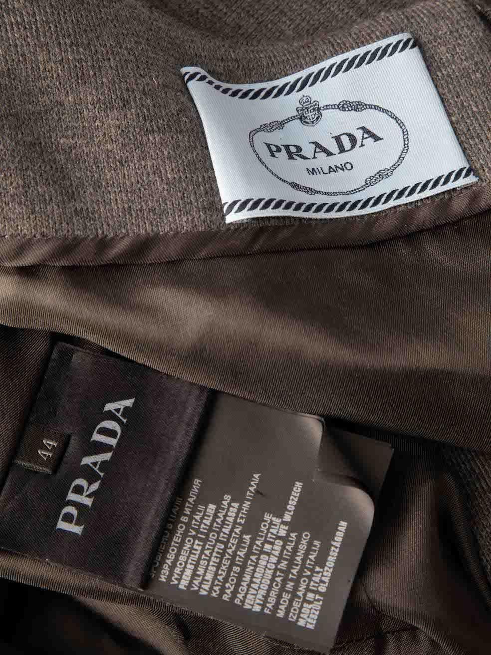Prada Grey Wool Knit Knee Length Dress Size L For Sale at 1stDibs