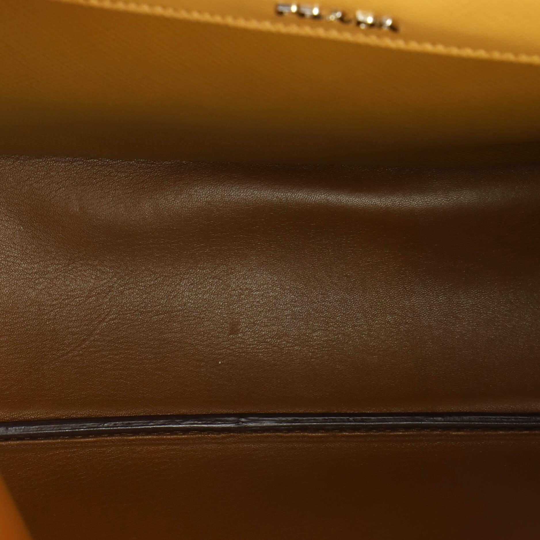 Prada Half Flap Double Turn Lock Satchel Saffiano Leather Large at 1stDibs