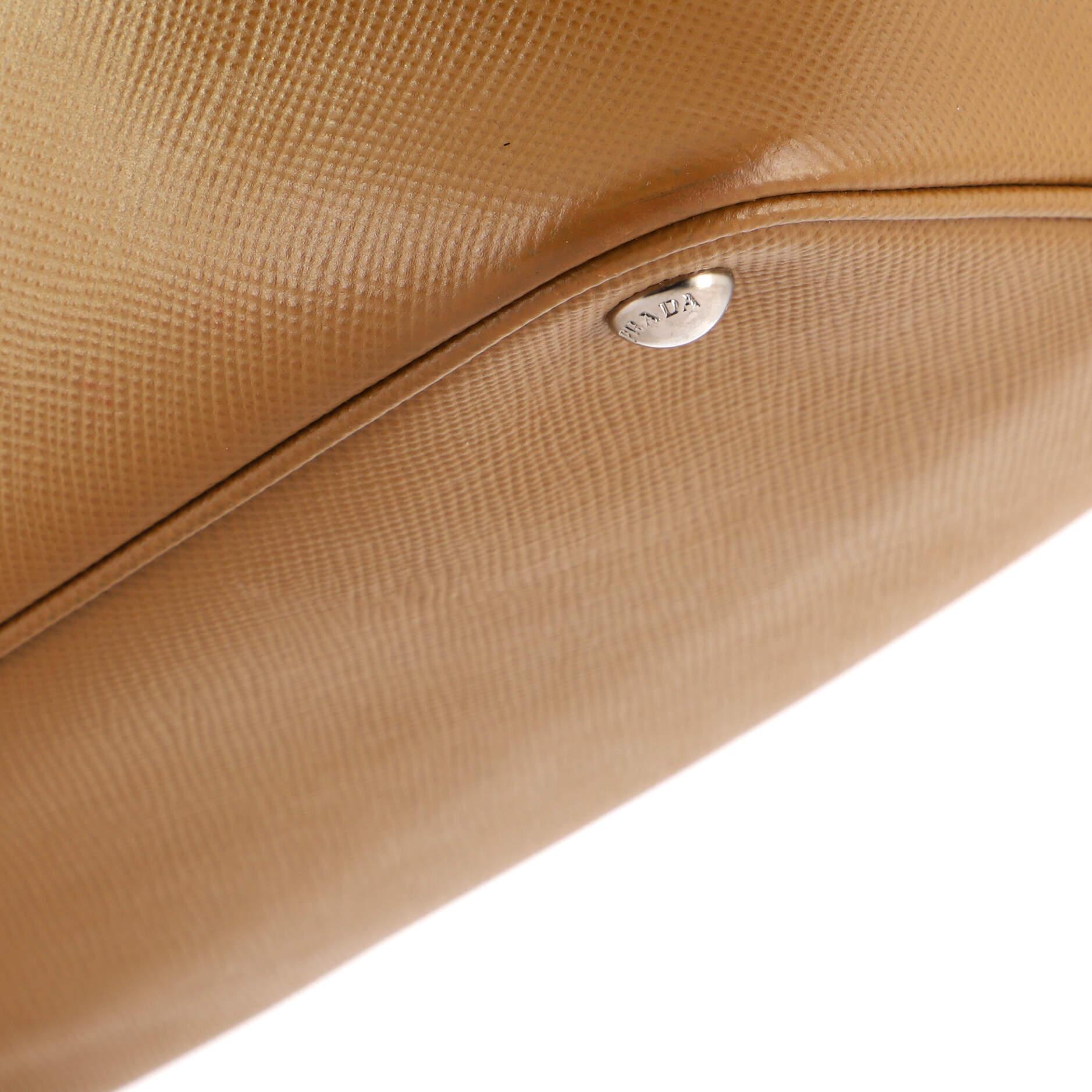 Prada Half Flap Double Turn Lock Satchel Saffiano Leather Large at 1stDibs