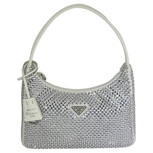 Prada White/Red Leather Madras Crossbody Bag at 1stDibs