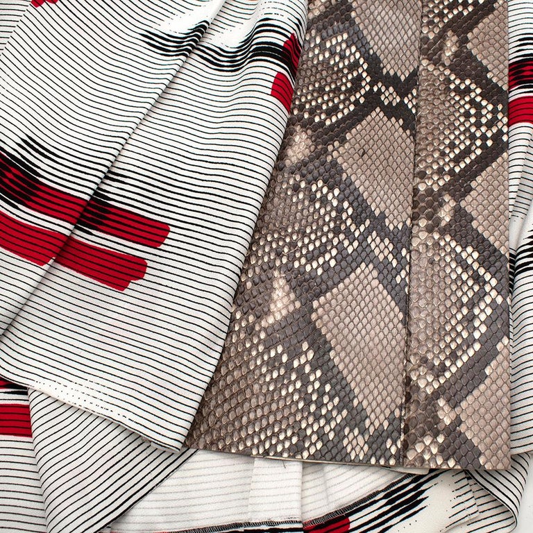Prada Iconic Print and Python Print Runway Pleated Mini Skirt - Size US ...