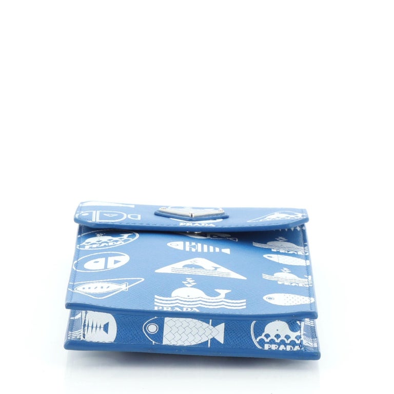Prada ID Tag Lanyard Printed Saffiano Leather at 1stDibs