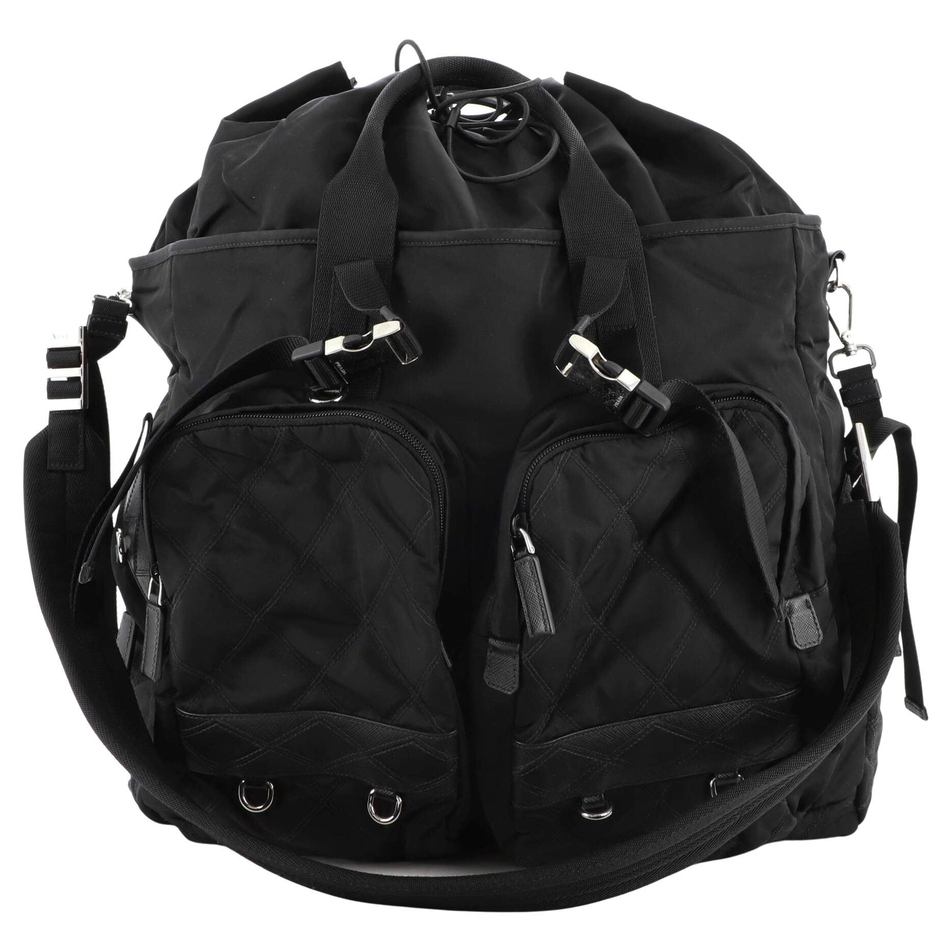 Prada Black Tessuto Collage Impossible True Love Large Tote, 1BG070 For ...