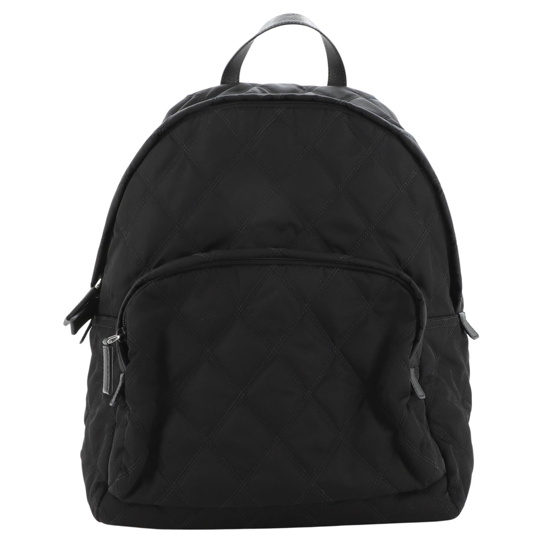 Prada Black Nylon Drawstring Backpack at 1stDibs