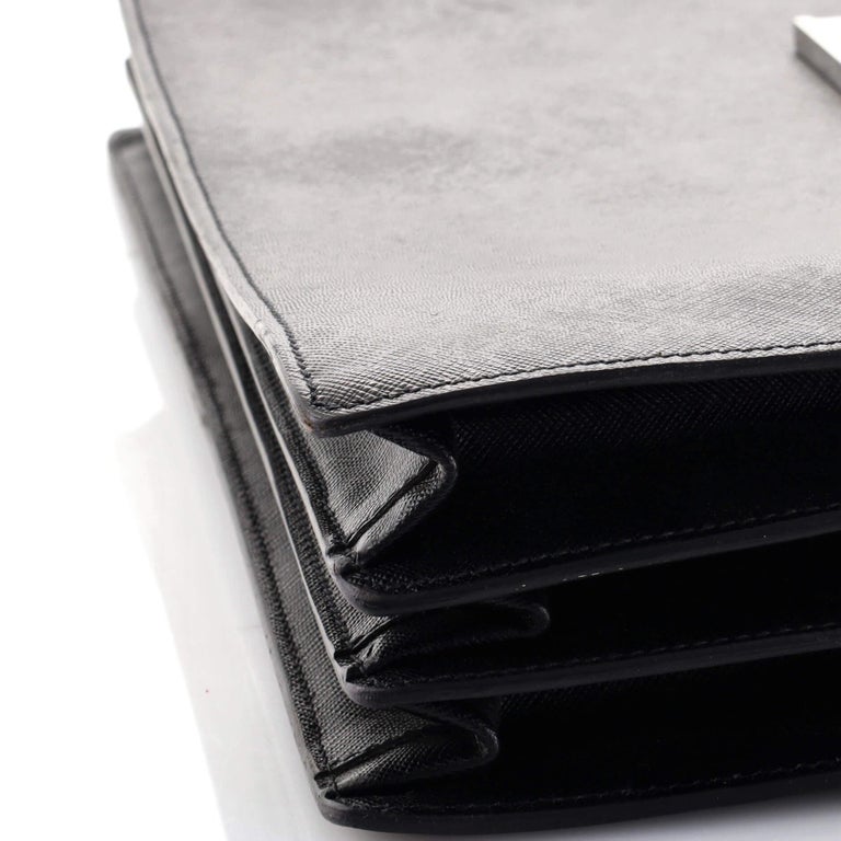 Prada Key Lock Briefcase Saffiano Leather Large For Sale at 1stDibs