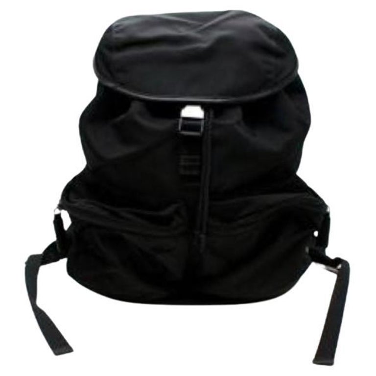 Prada Large Black Nylon Backpack For Sale at 1stDibs