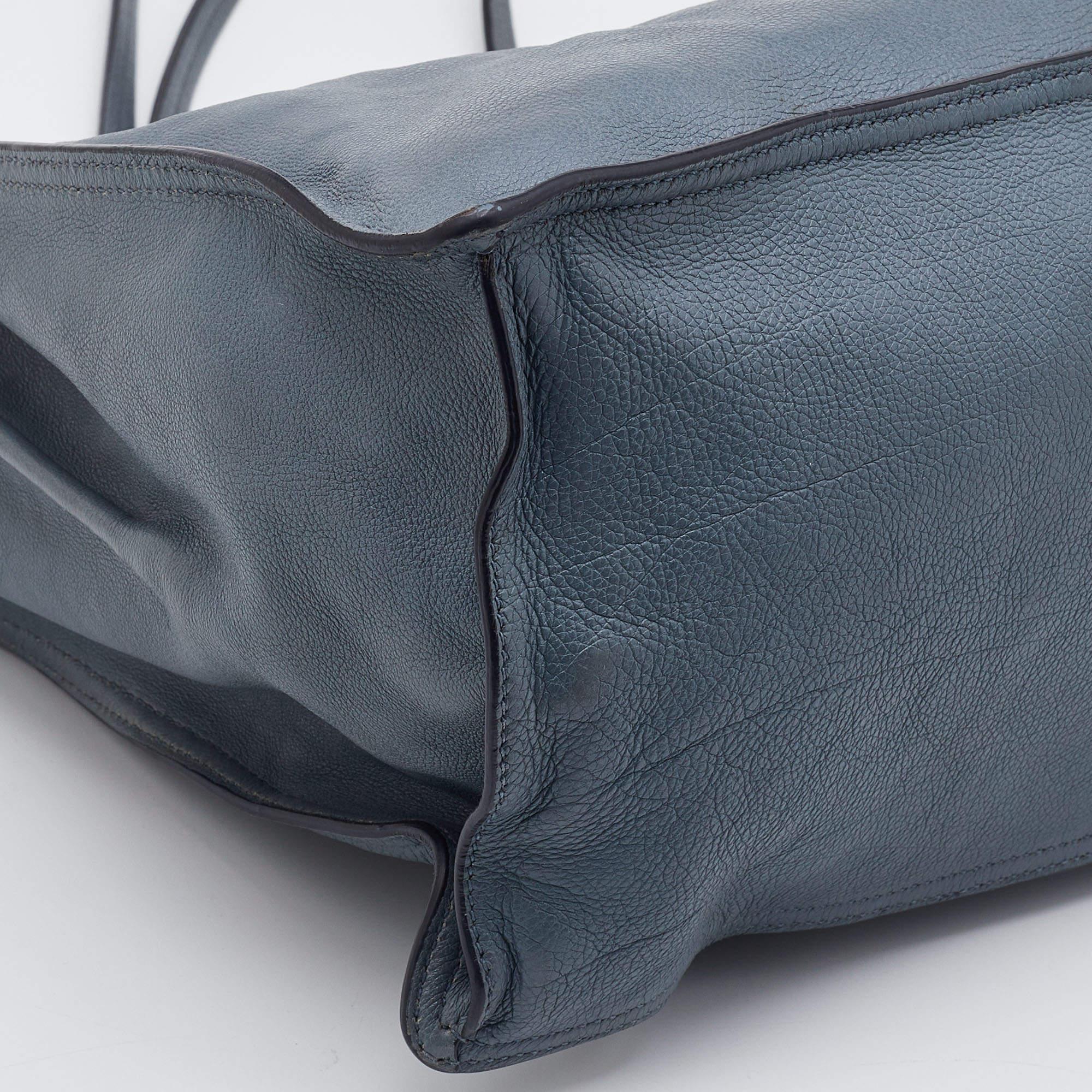 Prada Light Blue Leather Etiquette Tote For Sale at 1stDibs