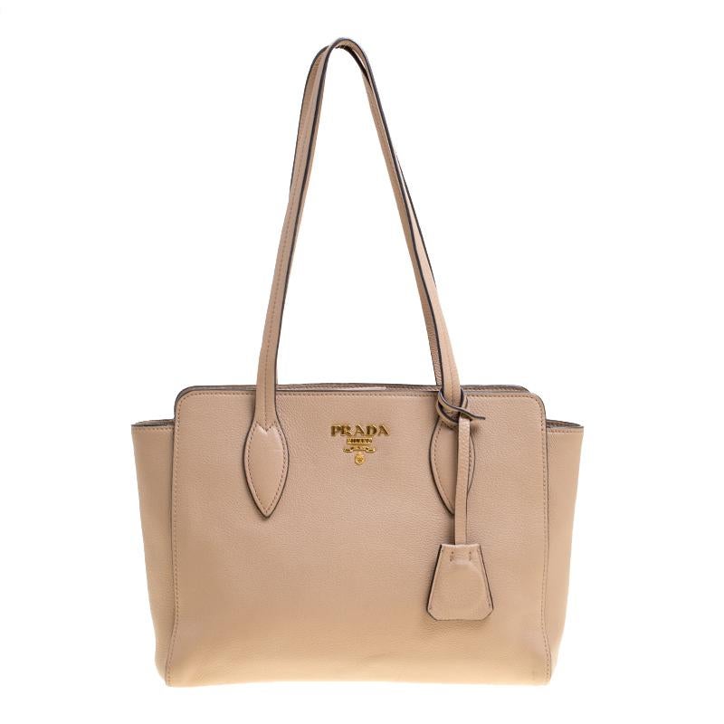 Prada Light Brown Leather Shoulder Bag For Sale at 1stDibs | light ...