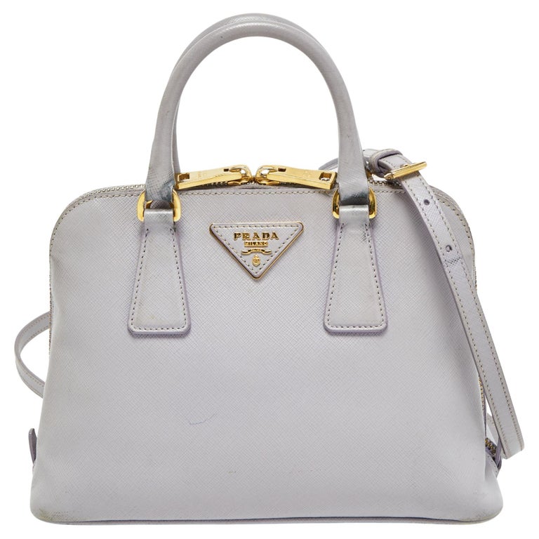 Prada Lilac Saffiano Lux Leather Small Promenade Satchel For Sale at ...