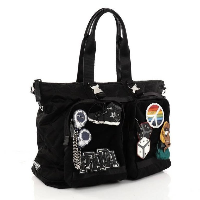 Prada Limited Edition Patches Tote Quilted Tessuto Large at 1stDibs ...