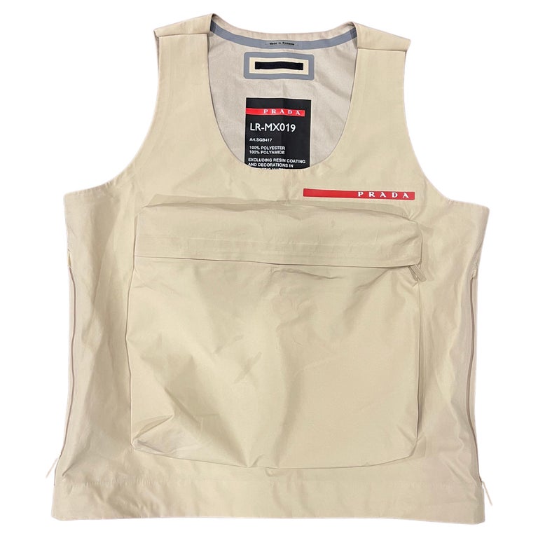 Prada Linea Rossa Cargo Pocket Tan/Beige Vest size Small For Sale at ...