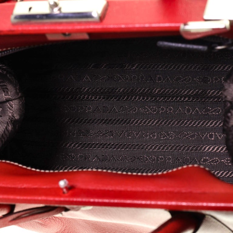 Prada Lock Frame Satchel Leather Medium at 1stDibs