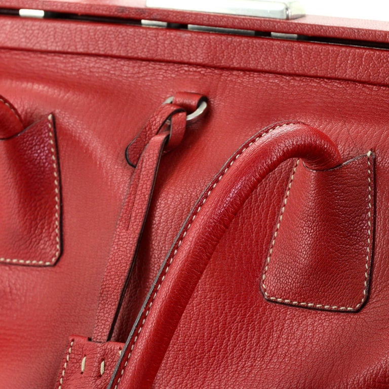 Prada Lock Frame Satchel Leather Medium at 1stDibs