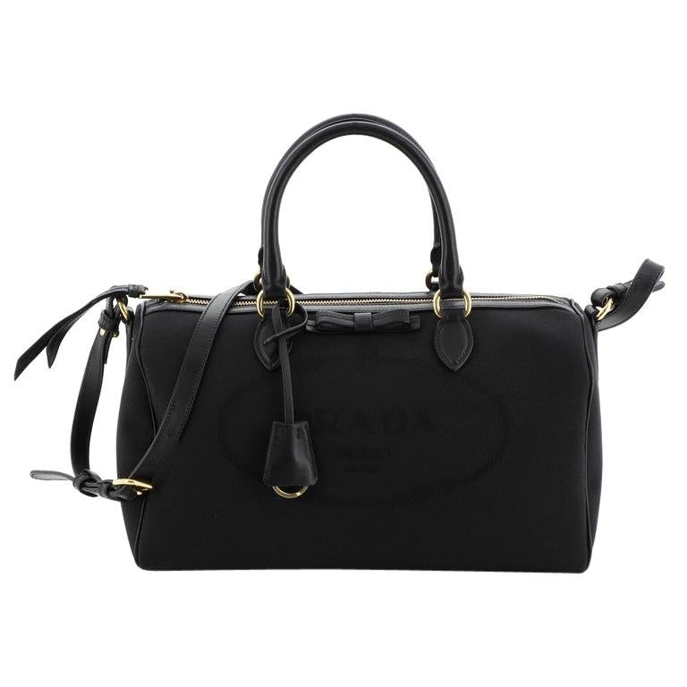 Prada Logo Convertible Boston Bag Canvas Medium at 1stDibs