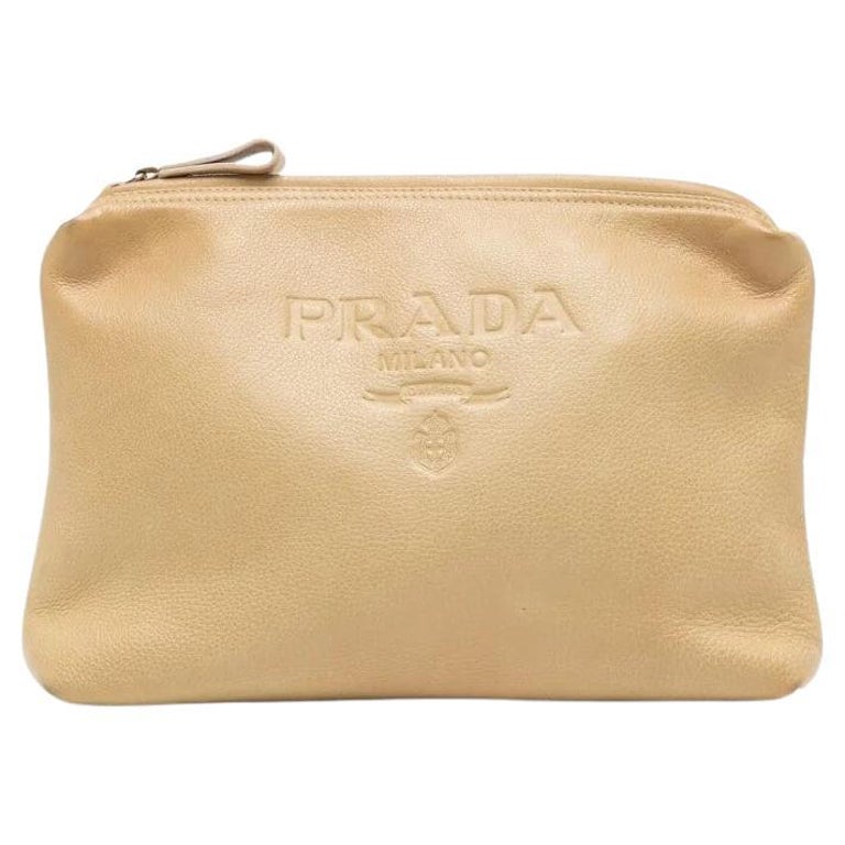 Prada Logo Debossed Pouch at 1stDibs