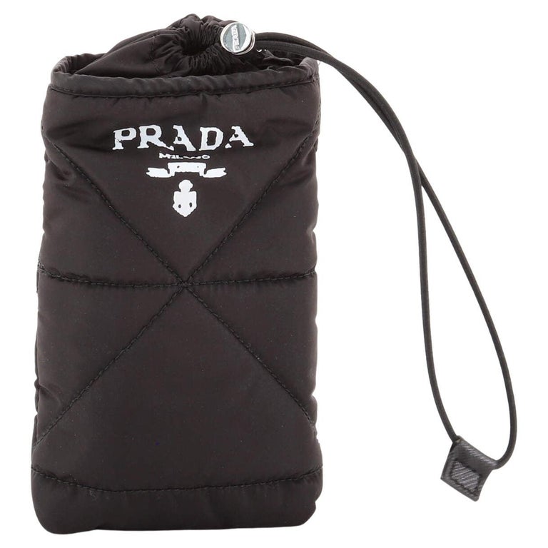 Prada Logo Drawstring Phone Pouch Re-Nylon at 1stDibs
