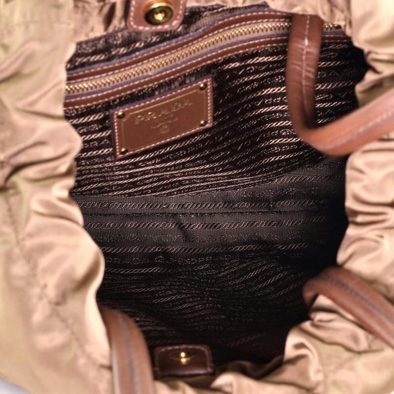 Prada Logo Drawstring Tote Tessuto Medium For Sale at 1stDibs