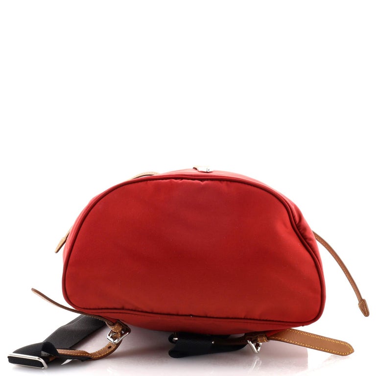Prada Logo Panel Backpack Tessuto with Saffiano Leather For Sale at 1stDibs