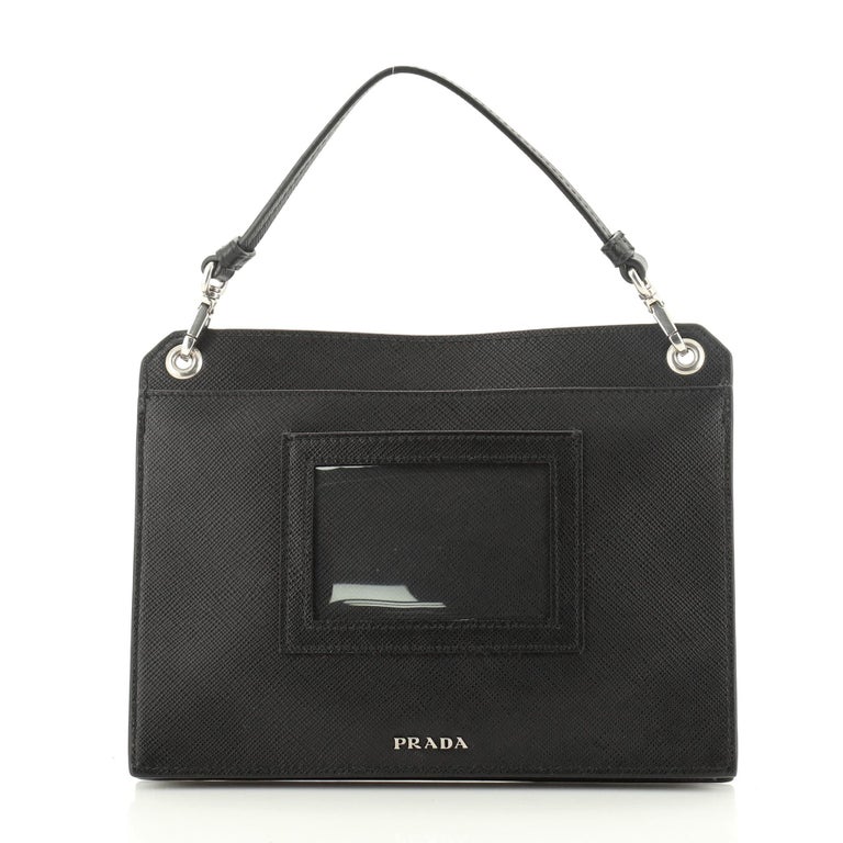 Prada Logo Patch Crossbody Bag Saffiano Leather Mini at 1stDibs
