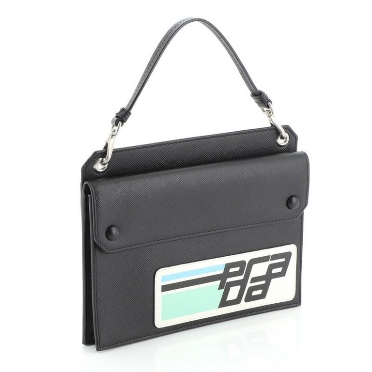 Prada Logo Patch Crossbody Bag Saffiano Leather Mini at 1stDibs | prada ...