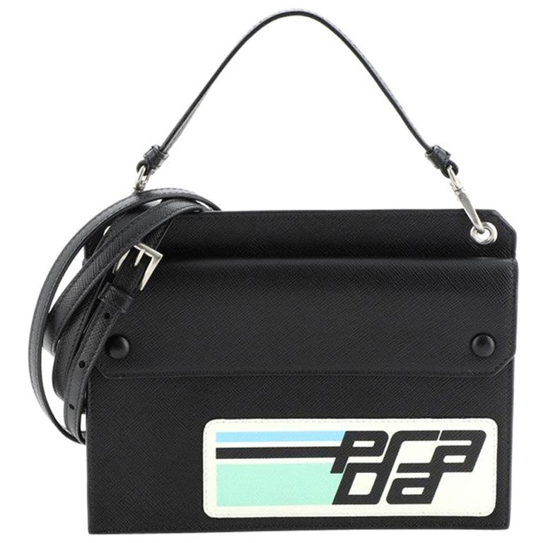 Prada Logo Patch Crossbody Bag Saffiano Leather Mini at 1stDibs | prada ...
