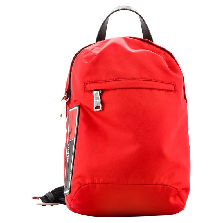 Prada Logo Patch Sling Bag Tessuto with Rubber For Sale at 1stDibs