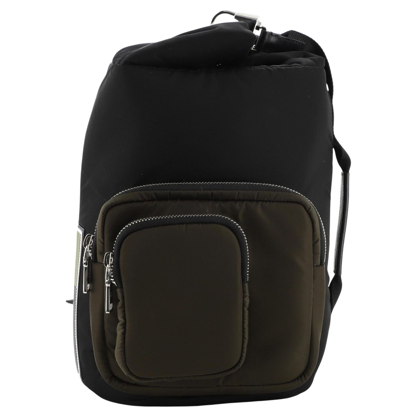 Vintage Authentic Prada Black Quilted Backpack Italy w Dust Bag LARGE ...