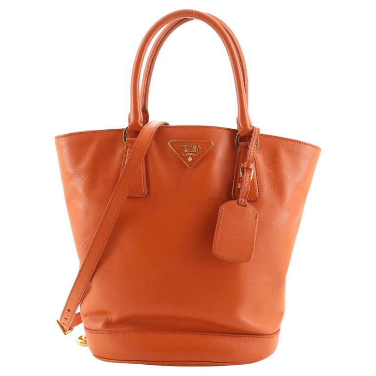 Prada Lux Convertible Bucket Tote Saffiano Leather Medium at 1stDibs