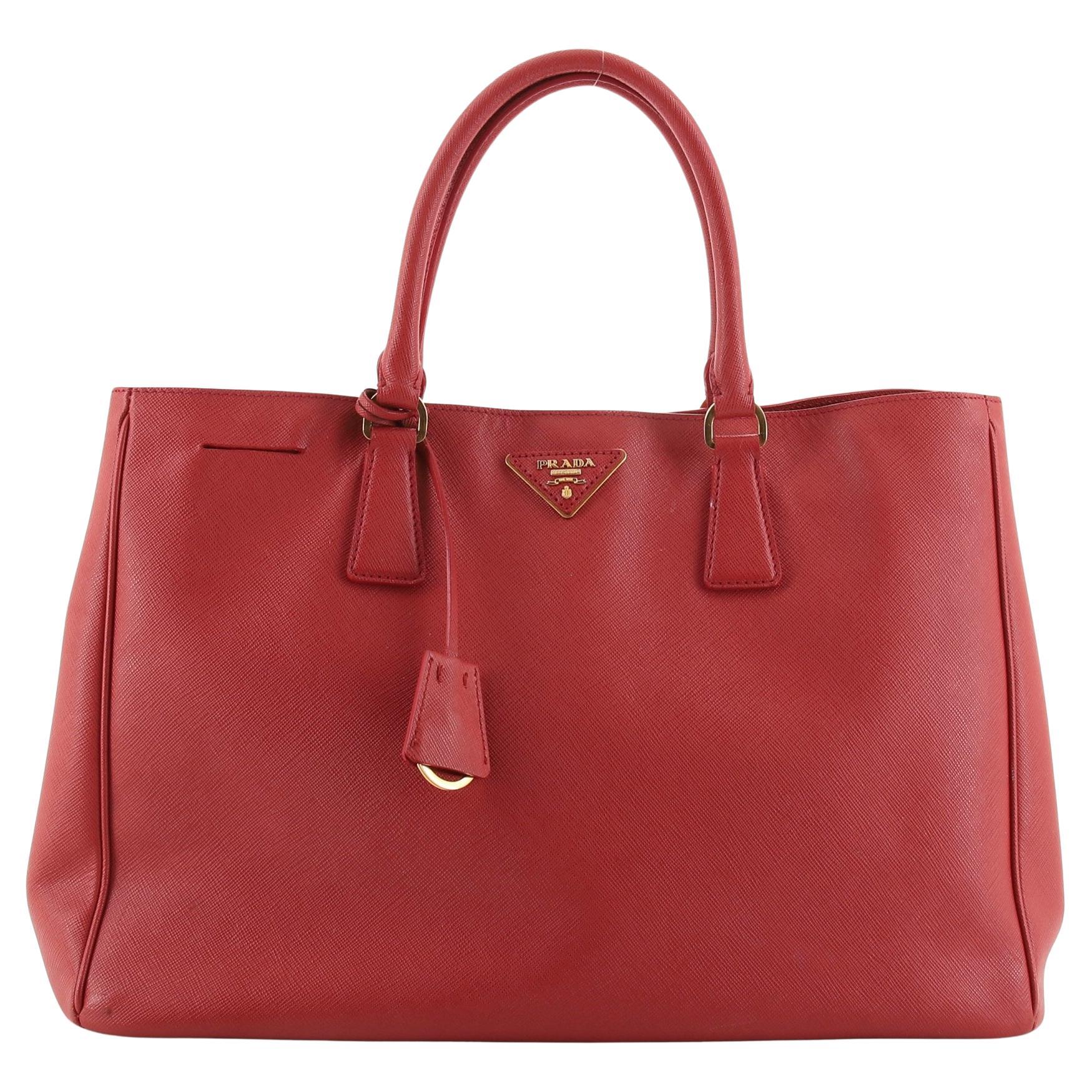 Prada Red Patent Spazzolato Leather Large Double Zip Tote at 1stDibs ...