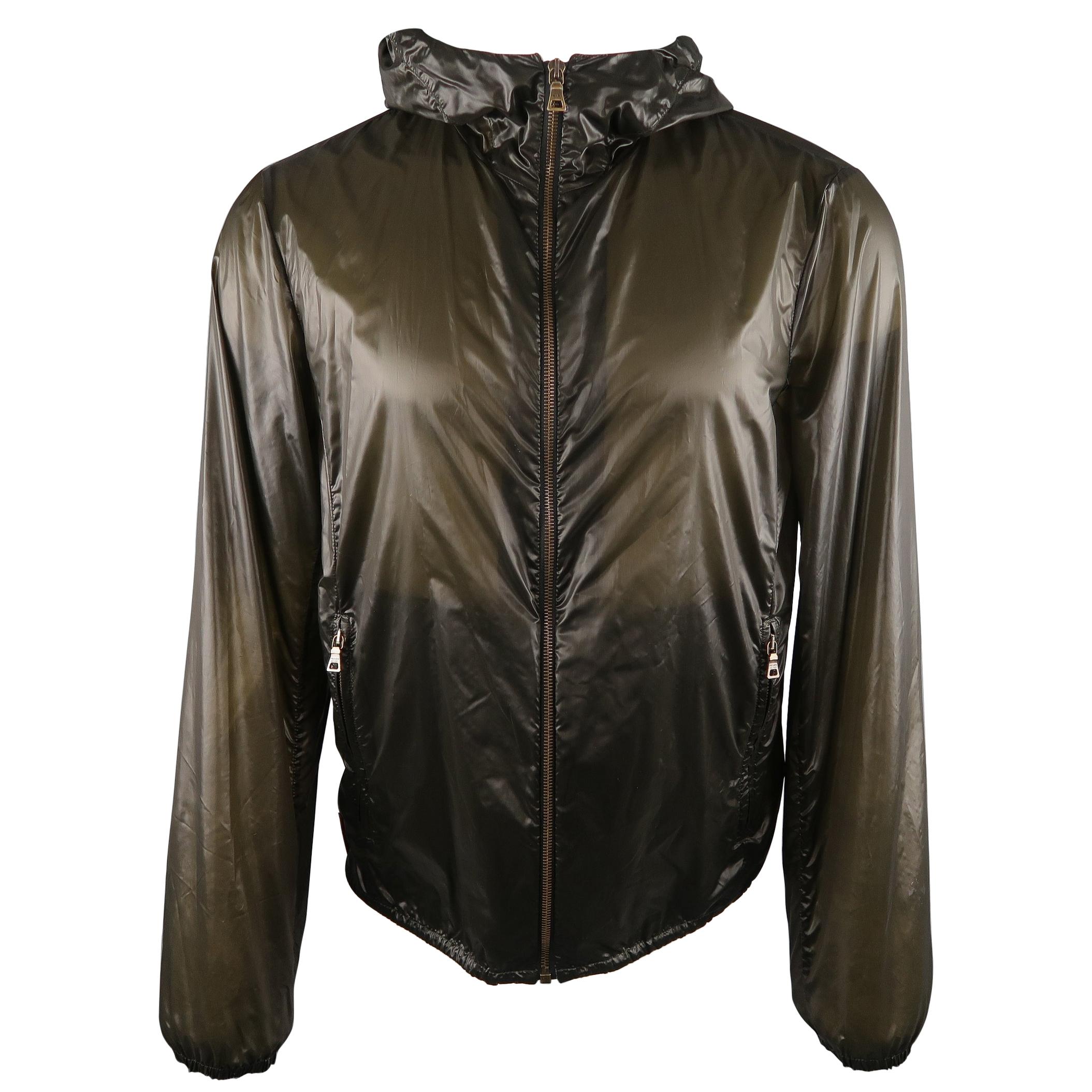 PRADA M Charcoal Polyamide Jacket at 1stDibs