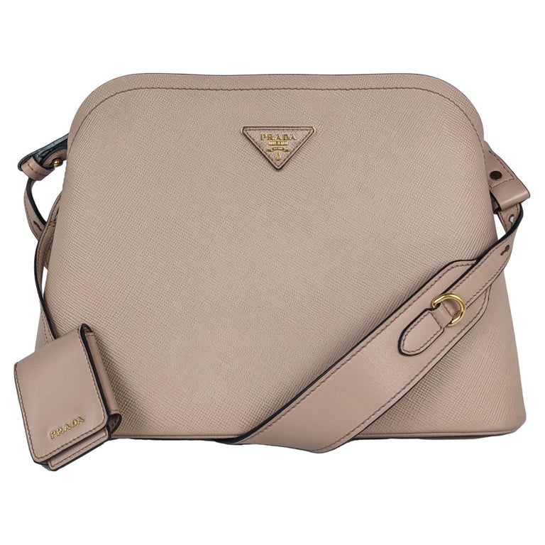 Prada Matinee Beige Saffiano Leather Shoulder Bag For Sale at 1stDibs
