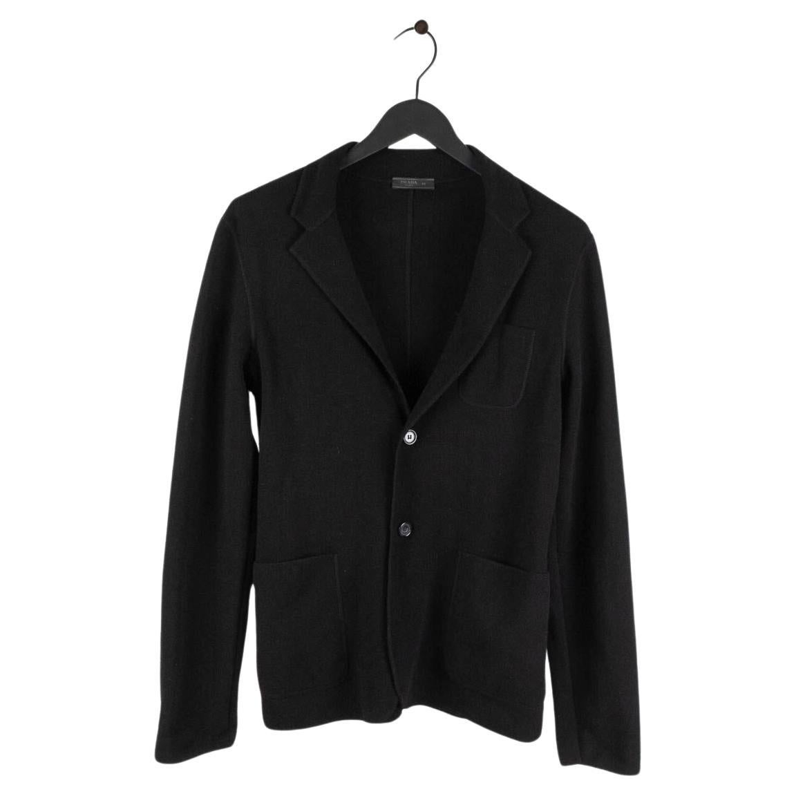 Prada Men Knit Jacket Blazer Suede Leather Details Size 48IT(M) S381 ...