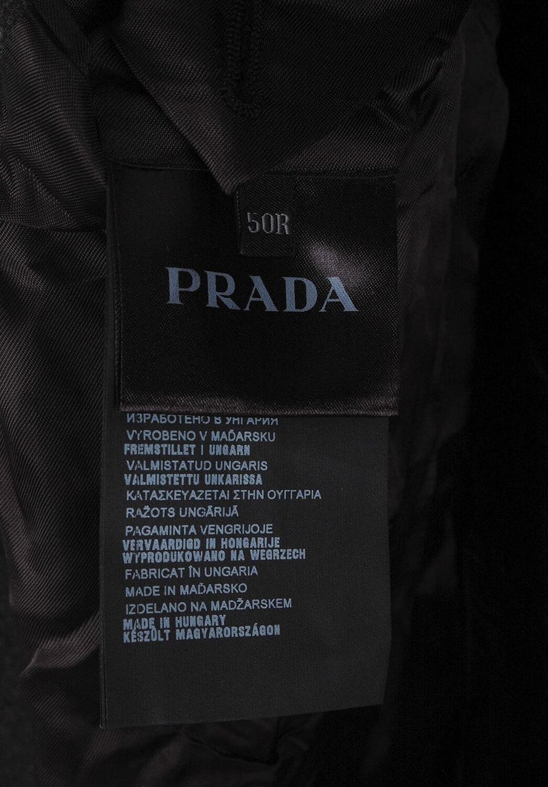 Prada Men Wool Nylon Overcoat Coat Size 50R (M) For Sale at 1stDibs