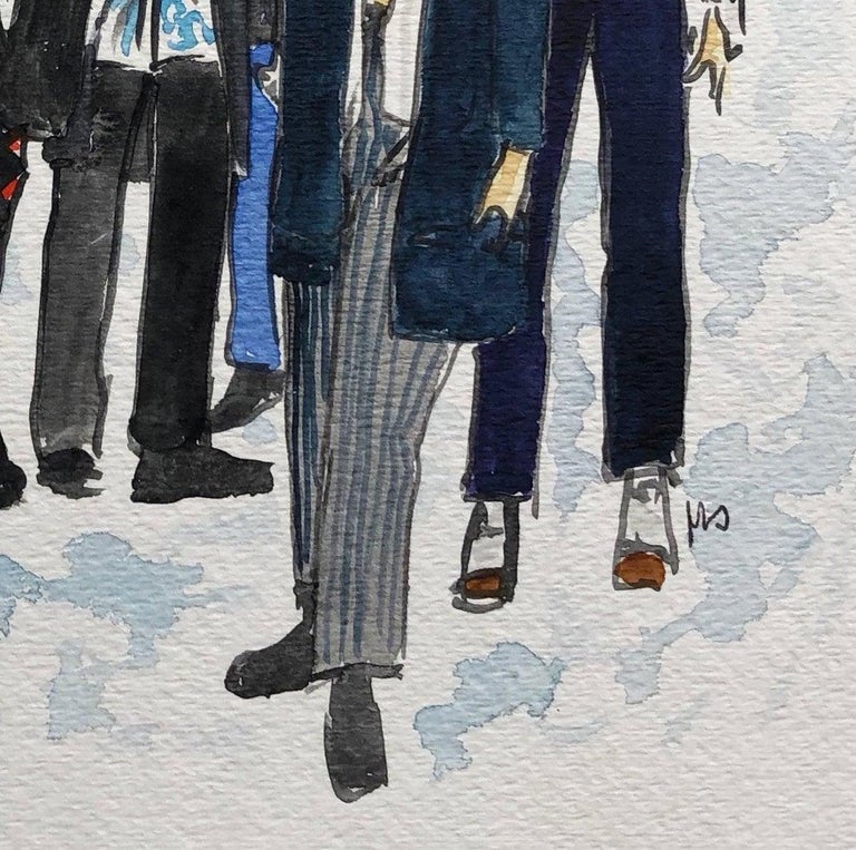 Prada Men's Fall, Watercolor on Archival Paper For Sale at 1stDibs