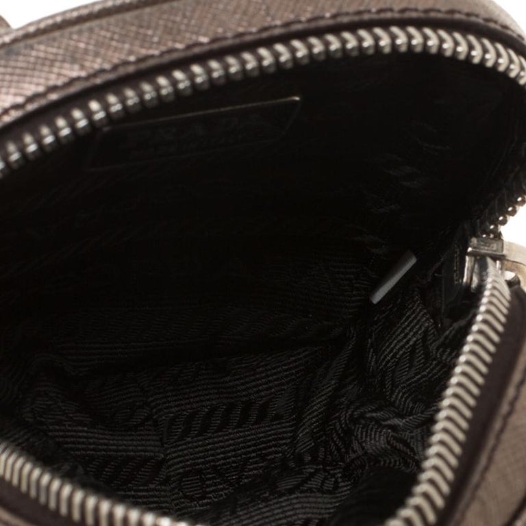 Prada Metallic Saffiano Leather Purse Key Chain For Sale at 1stDibs ...