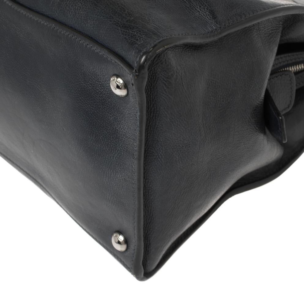 Prada Midnight Blue Glazed Leather Zip Tote For Sale at 1stDibs ...
