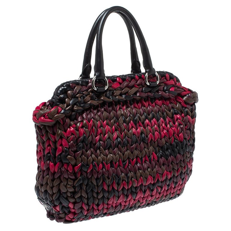 Prada Multicolor Braided Nappa Leather Tote at 1stDibs | prada ...